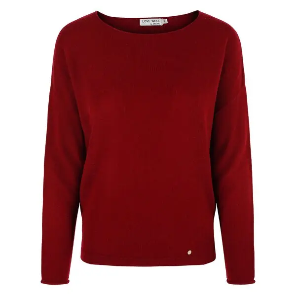 TIRILLM Ally Cashmere Boatneck Pullover - Red