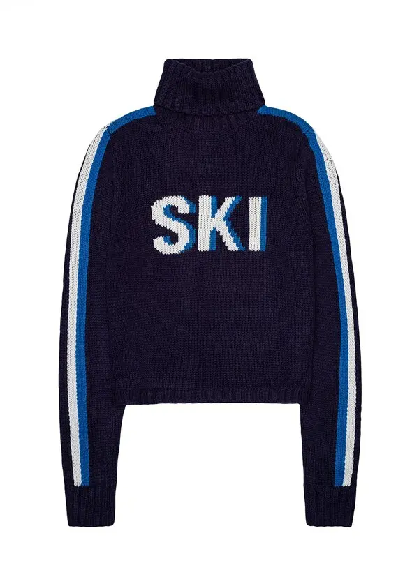 ELLSWORTH + IVEY Jade Ski Turtleneck Sweater - Blue