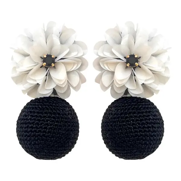 PINAR OZEVLAT Blossom Bon Bons Earrings - Black