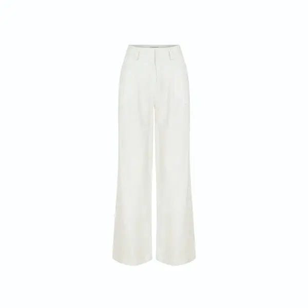 NAZLI CEREN Tina Linen Trousers - White