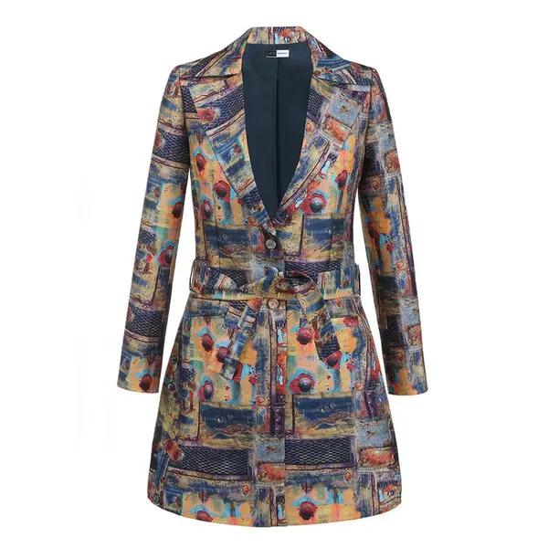 RICHA SHARMA Abstract Print Blazer Dress