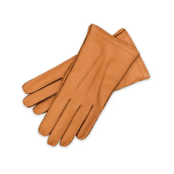 1861 GLOVE MANUFACTORY Treviso Hand-sewn Deerskin Leather Gloves - Brown