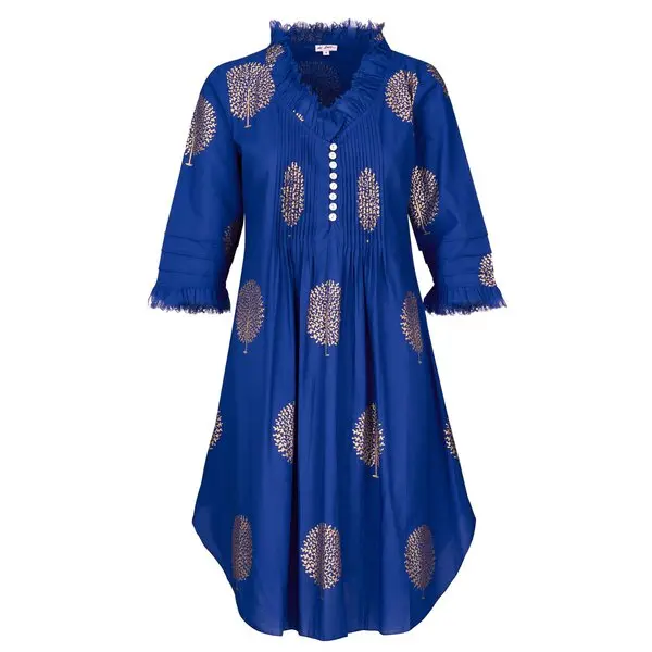 AT LAST... Cotton Annabel Tunic - Blue