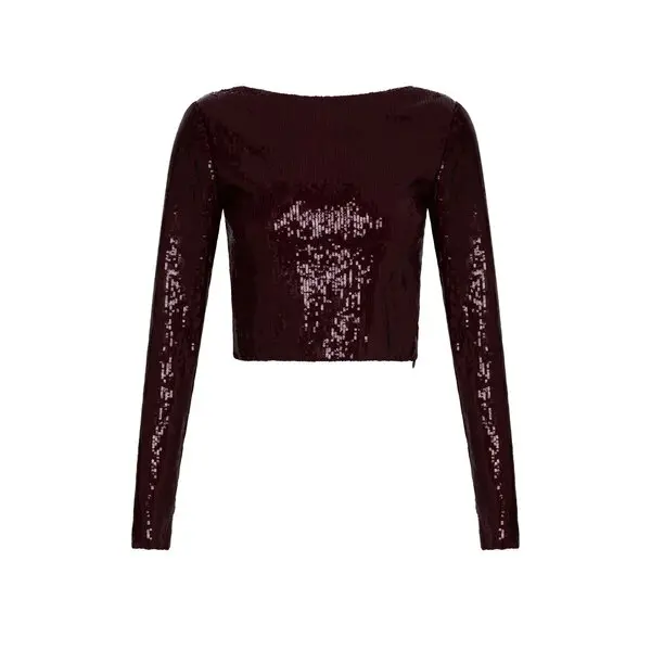 THISISU COLLECTION Sequin Embellished Crop Top