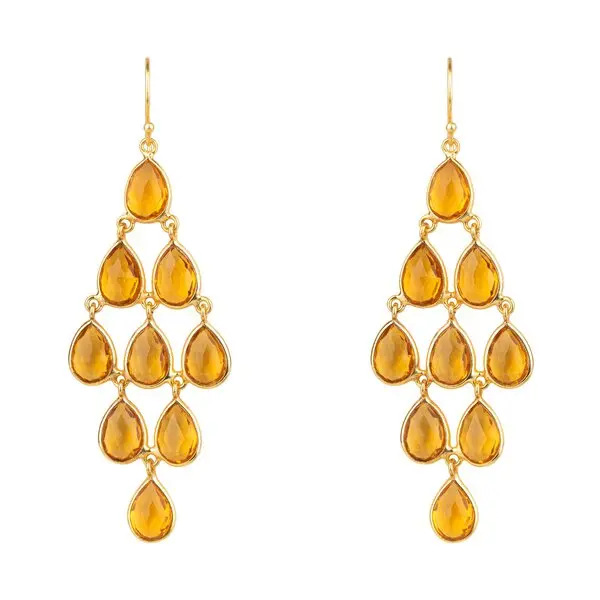 LATELITA Erviola Gemstone Cascade Earrings - Gold/yellow