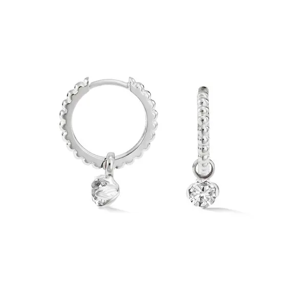 DOWER & HALL Dotty Orissa Huggie Hoop Earrings - Silver