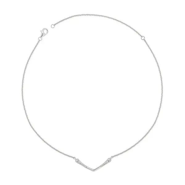 LUCY QUARTERMAINE Skinny Drip V Pendant - Silver