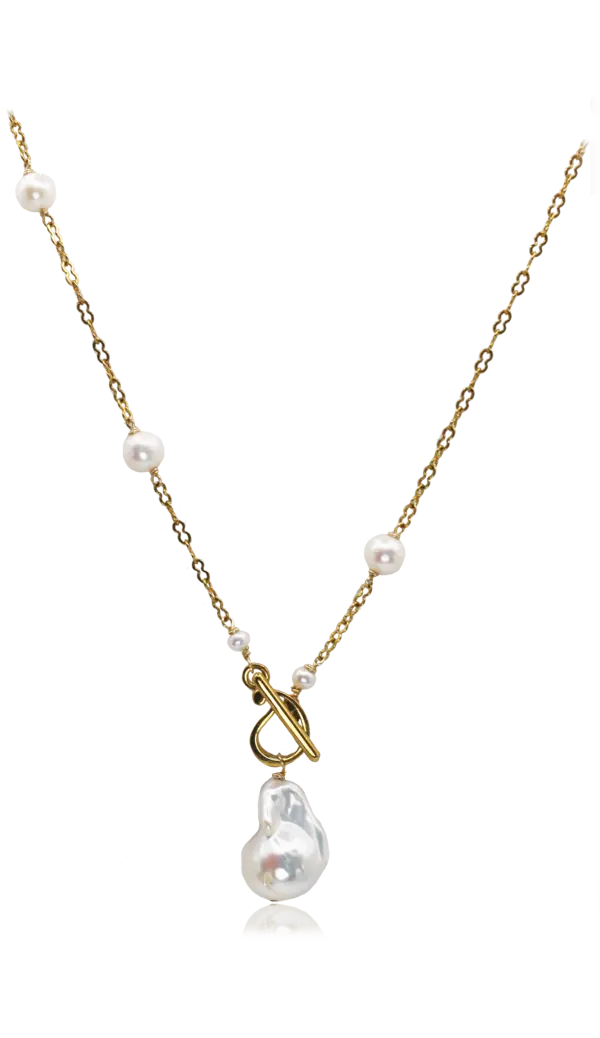 MARQUISE SWIM Asym Pearl Necklace - White