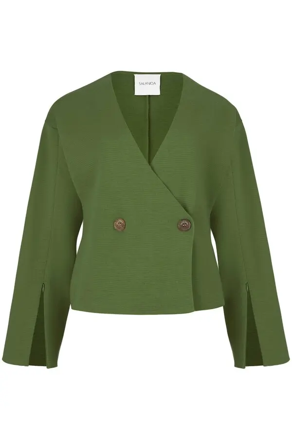 SALANIDA Galante Knitted Merino Blazer - Green