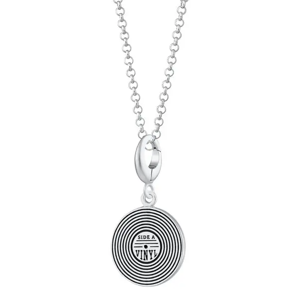 LILY CHARMED Sterling Vinyl Record Charm Necklace - Silver