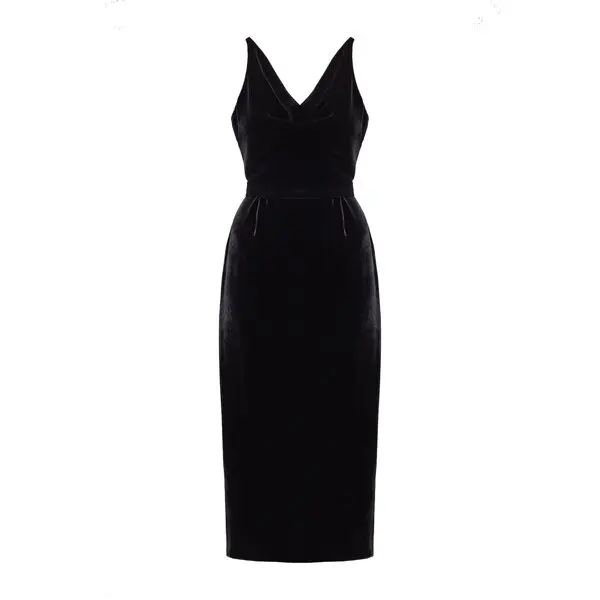 UNDRESS Kalila Velvet Midi Dress - Black