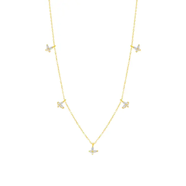 SPERO LONDON Plated Butterfly Sterling Silver Necklace - Gold