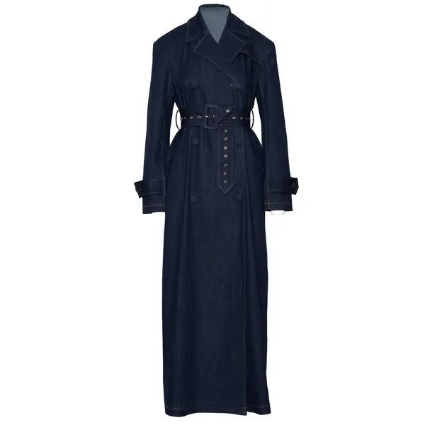 OFUURE Ono Denim Trench Coat - Blue