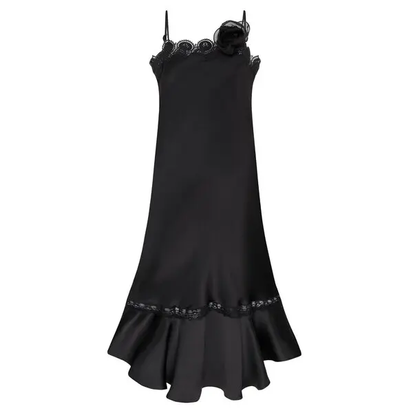 LISA THE LABEL Le Jardin Rosebud Slip Dress - Black