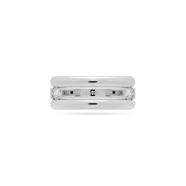 MEULIEN Triple Band Convertible Ring With Cubic Zirconia - Silver