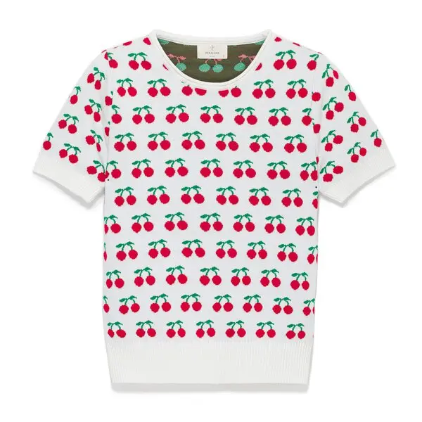 PERALUNA Alice’s Cherry Knit Blouse
