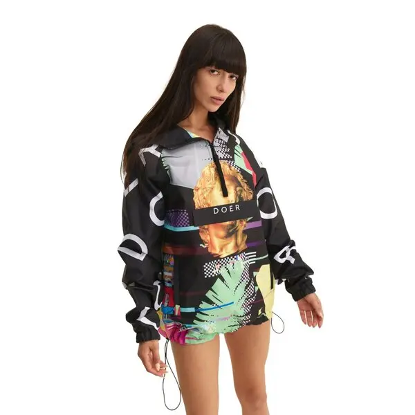 MYSIMPLICATED Printed Water Repellent Windbreaker