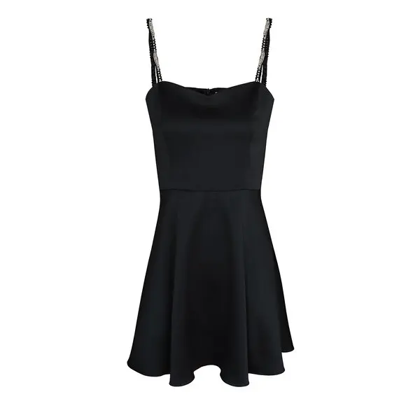 2KSTYLE Ace Crystal Hand-embellished Skater Mini Dress - Black