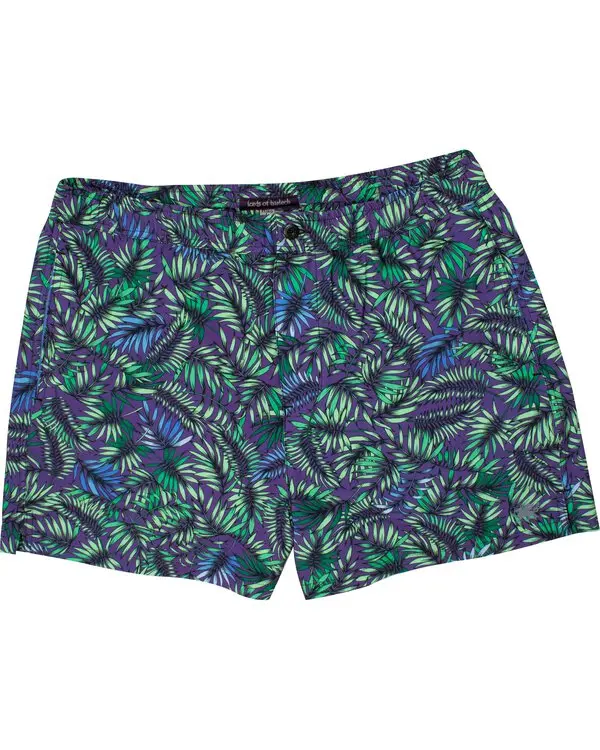LORDS OF HARLECH Printed Swim Shorts - Purple/green/blue