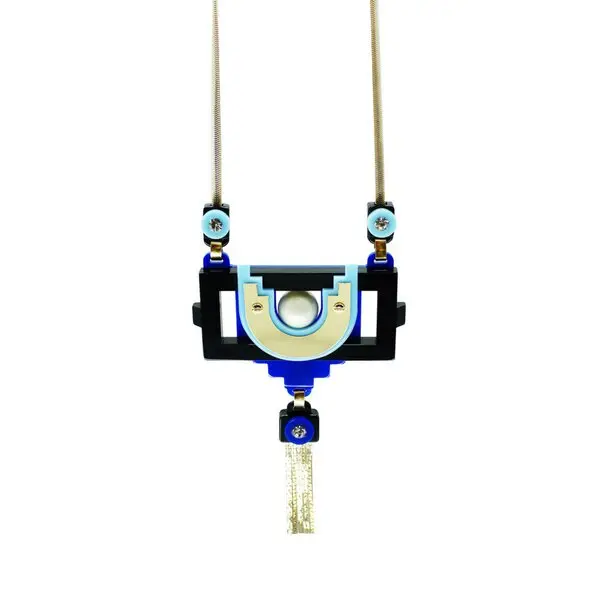 GISSA BICALHO Acrylic Pendant Chain Necklace - Blue