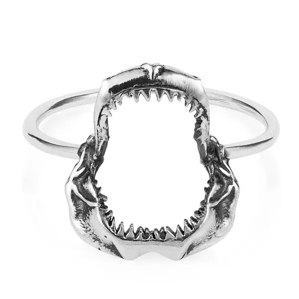 LEE RENEE Shark Jawbone Ring - Silver