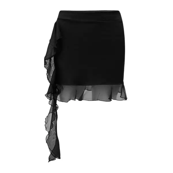 OW Harper Asymmetric Mini Skirt - Black