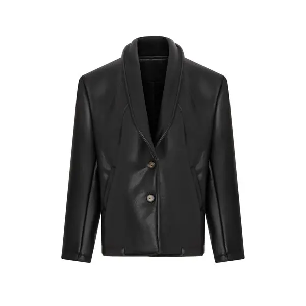 THISISU COLLECTION Leather Jacket With Faux Fur Lining