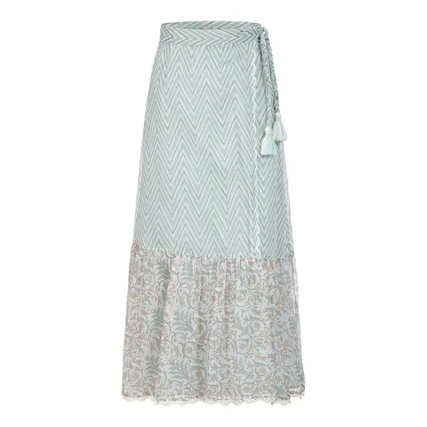 LIMINAL Printed Wrap Skirt - Blue