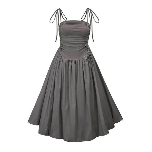 AMY LYNN Alexa Puffball Midi Dress - Grey