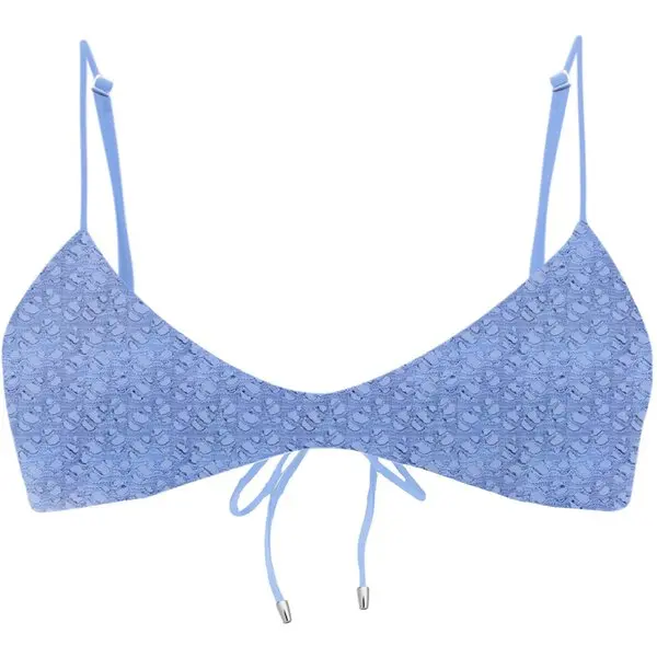 BLACKBOUGH SWIM Natalie Scoop Neck Crochet Bikini Top - Blue