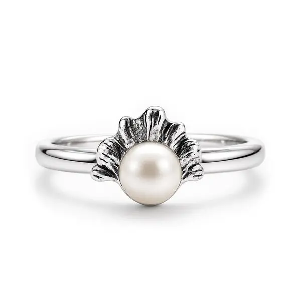 UNALOE Adjustable Shell Ring With Pearl - Silver/white