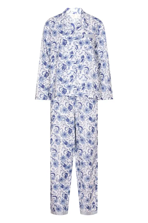 NOLOGO-CHIC Hand Block Printed Pj's Cornflower - Blue