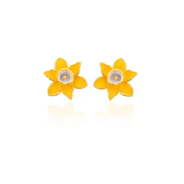 MILOU JEWELRY Daffodil Flower Stud Earrings - Orange