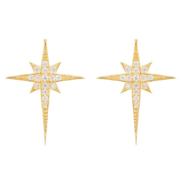LATELITA North Star Stud Earrings - Gold