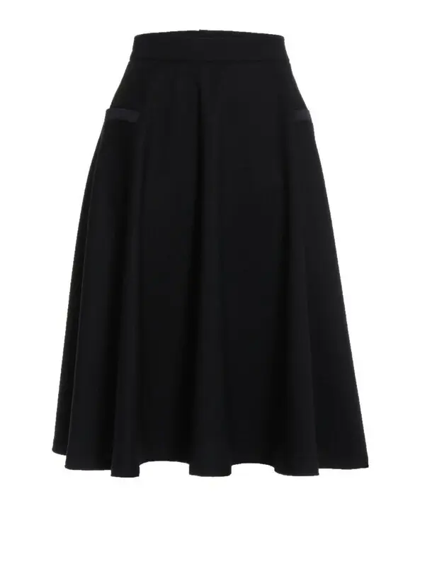 HELENE GALWAS Wool Flared Midi Skirt