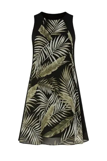 CONQUISTA A-line Sleeveless Printed Chiffon Dress