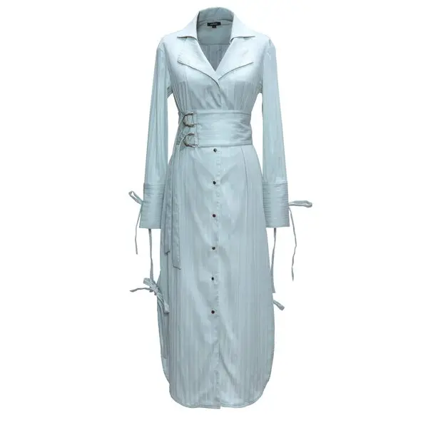 SMART AND JOY Long Tailor Shirt Dress