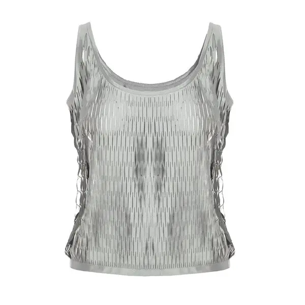 SILVIA SERBAN Laser Cut Lycra Top