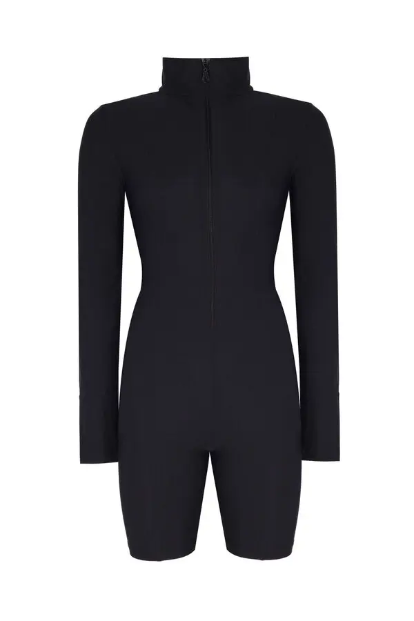 NO'DESIGN Zip-up Short Jumpsuit - Blue
