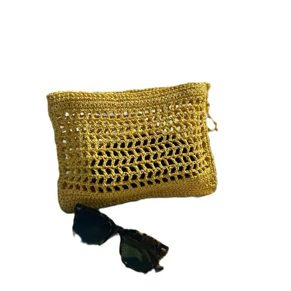 SPRINGMOONATELIER Handwoven Raffia Clutch