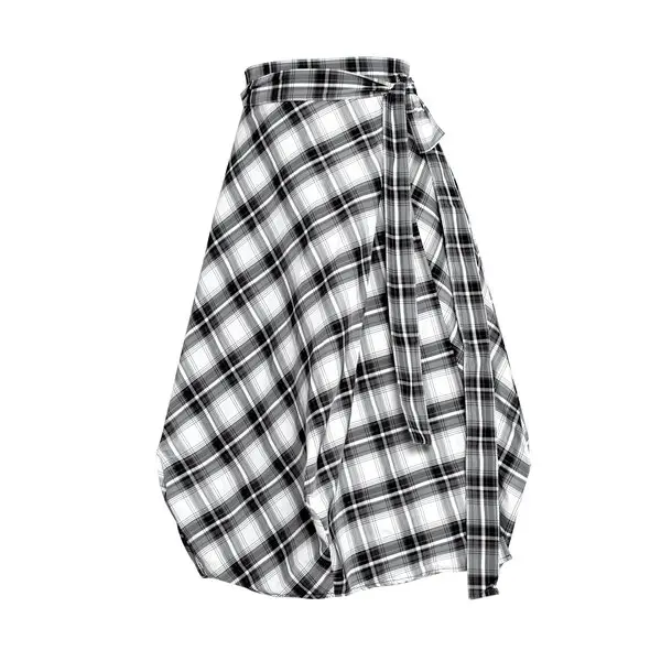BIANCA POPP Tartan Wrapped Knee-length Skirt