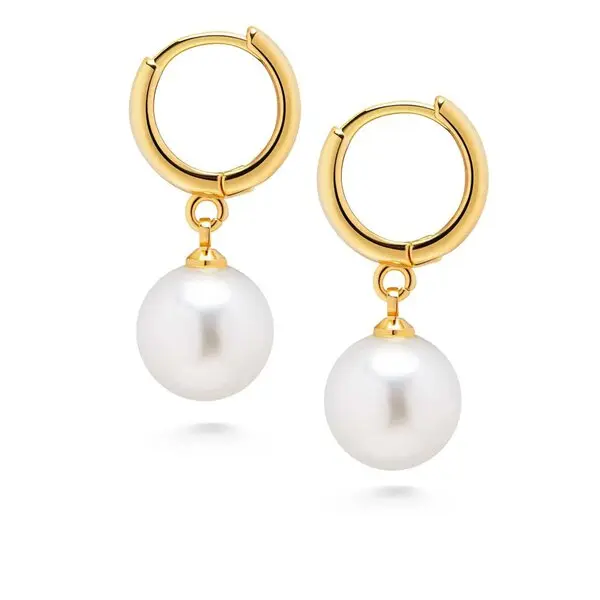 NIALAYA JEWELRY Pearl Drop Earrings - White/gold