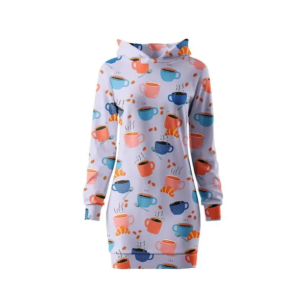 ALOHA FROM DEER Oversized Hoodie Dress - Blue/orange