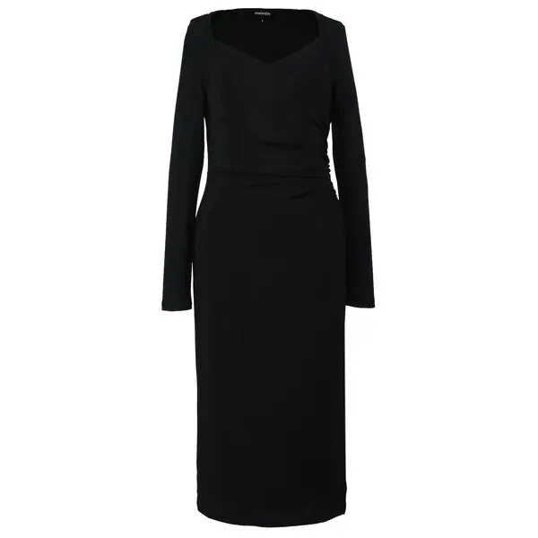 SMART AND JOY Fitted Metallic Knit Sheath Dress - Black