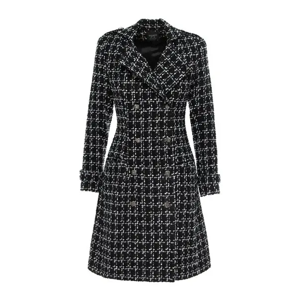 AVENUE N°29 Double-breasted Bouclé Coat With Button Detail