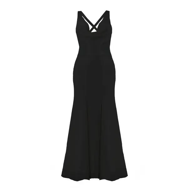 INCANTEVOLE MILANO Plunging Cowl Backless Long Dress