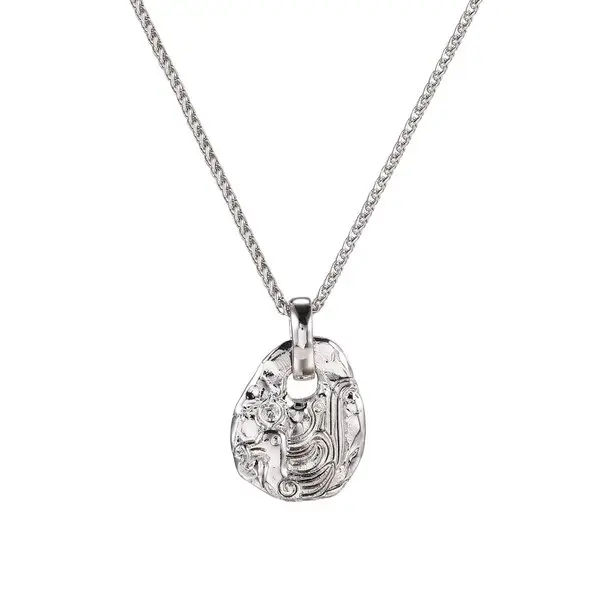 AUROZIA Flying Bird Coin Necklace - Silver