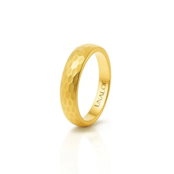 UNALOE Hammered Sterling Silver Band - Gold