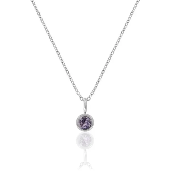 A WEATHERED PENNY Silver Birthstone Pendant Necklace - Orange/silver