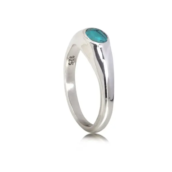 THE JEWELLERY STORE LONDON Sterling Silver Signet Ring With Turquoise - Silver/blue